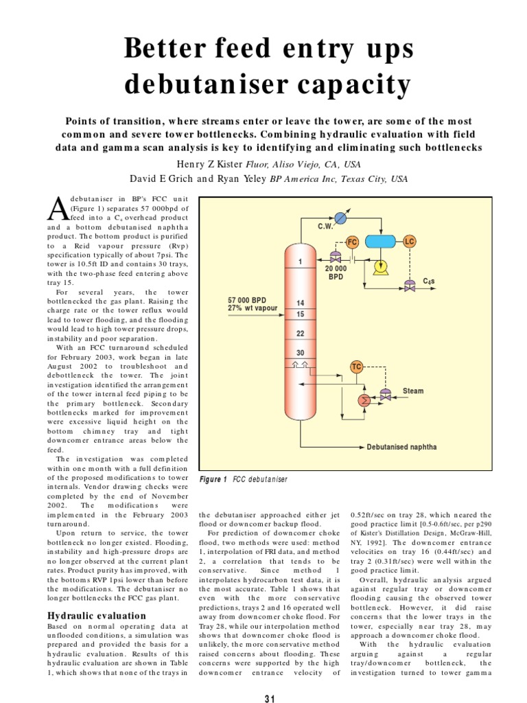 Better Feed Entry For Debutanizer | PDF | Foam | Flood