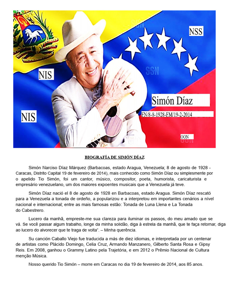 Biografia de Simón Díaz, Tio Simón | PDF