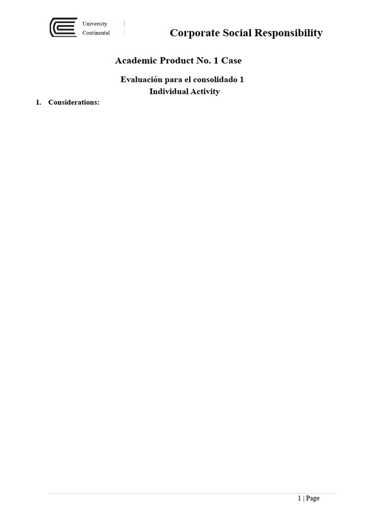 Academic Product 1 CSR (2022-20-A) | PDF | Corporate Social Responsibility