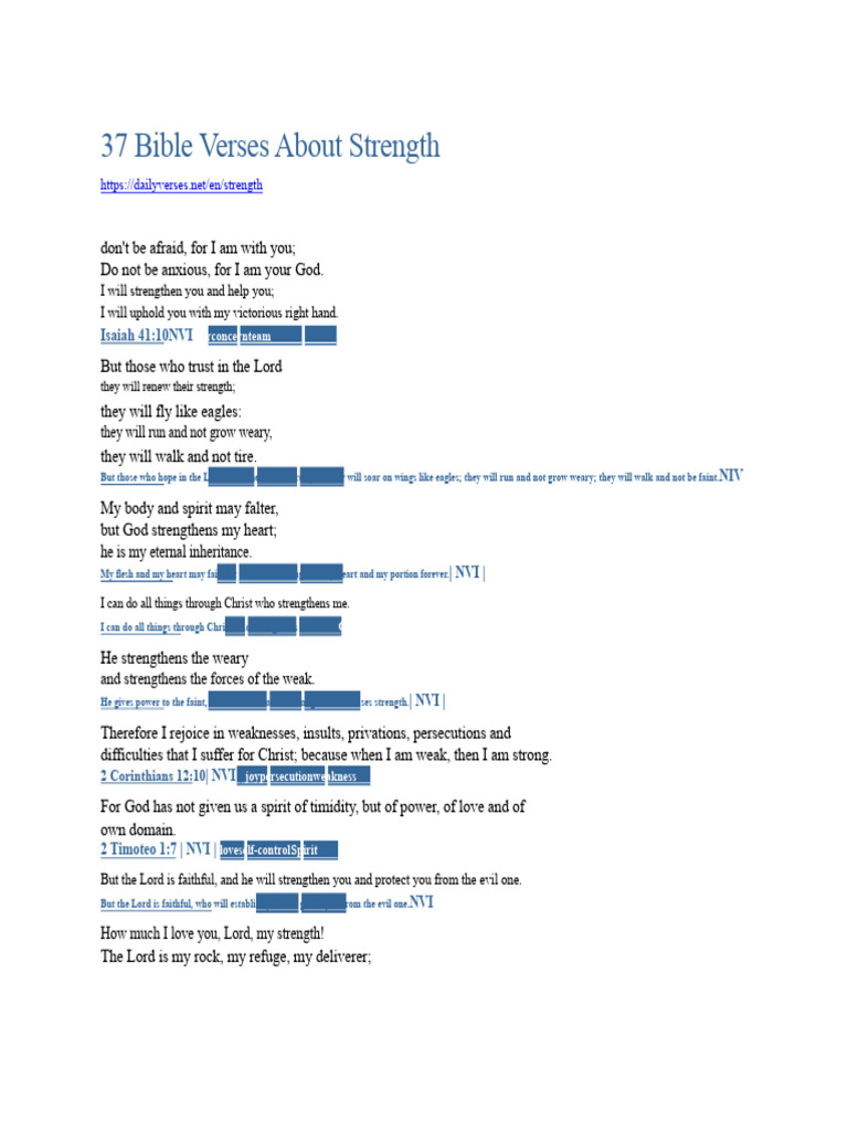 37 Bible Verses for Inner Strength | PDF | Glory (Religion) | Christian ...