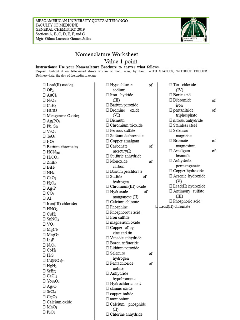 Worksheet Binary and Ternary Compounds 2019 ...