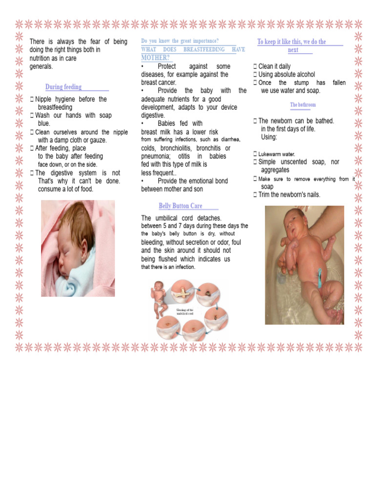 Brochure On Newborn Care | PDF | Breastfeeding | Infants