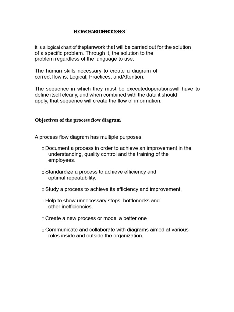 Objectives of The Process Diagram | PDF