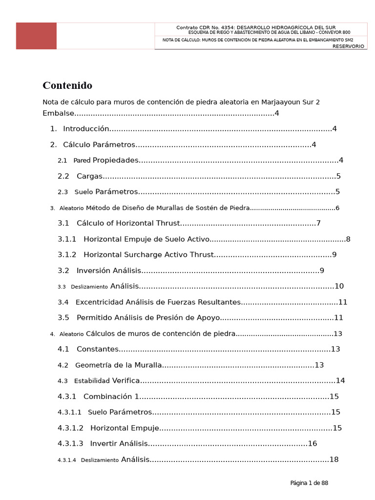 Nota de Cálculo de Muro de Contención | PDF | Ingeniero civil