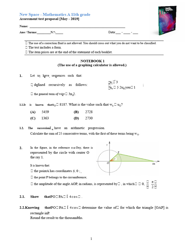 New Space. Mathematics 11th Grade May 2019 | PDF | Function ...