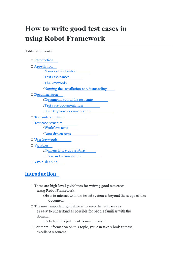 How To Write Good Test Cases Using Robot Framework | PDF | Password ...