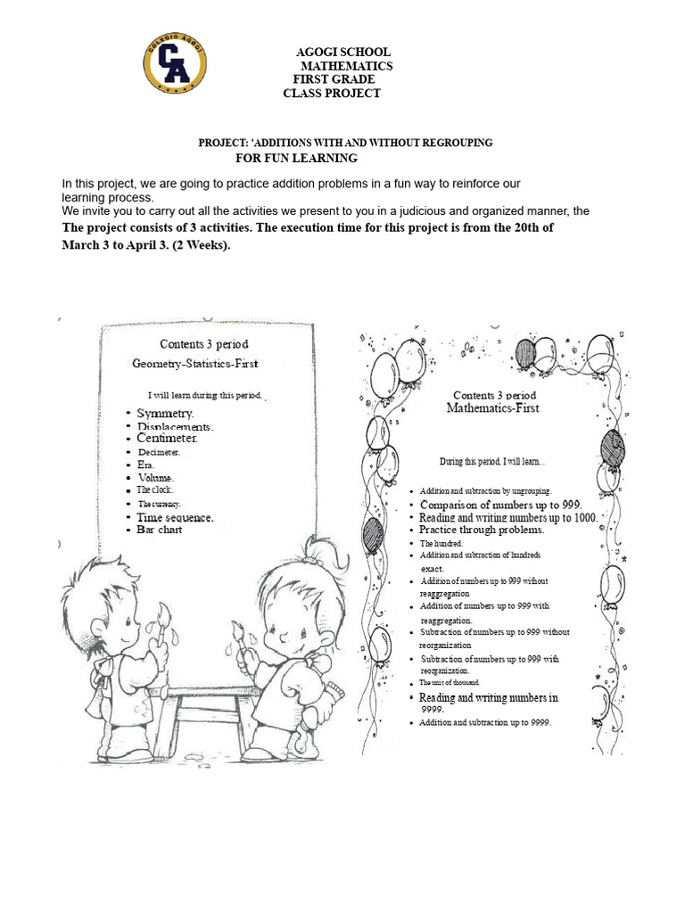 classroom project mathematics FIRST GRADE | PDF | Learning