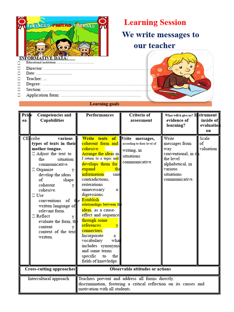 Writing Messages to Teachers Guide | PDF | Knowledge | Human Communication