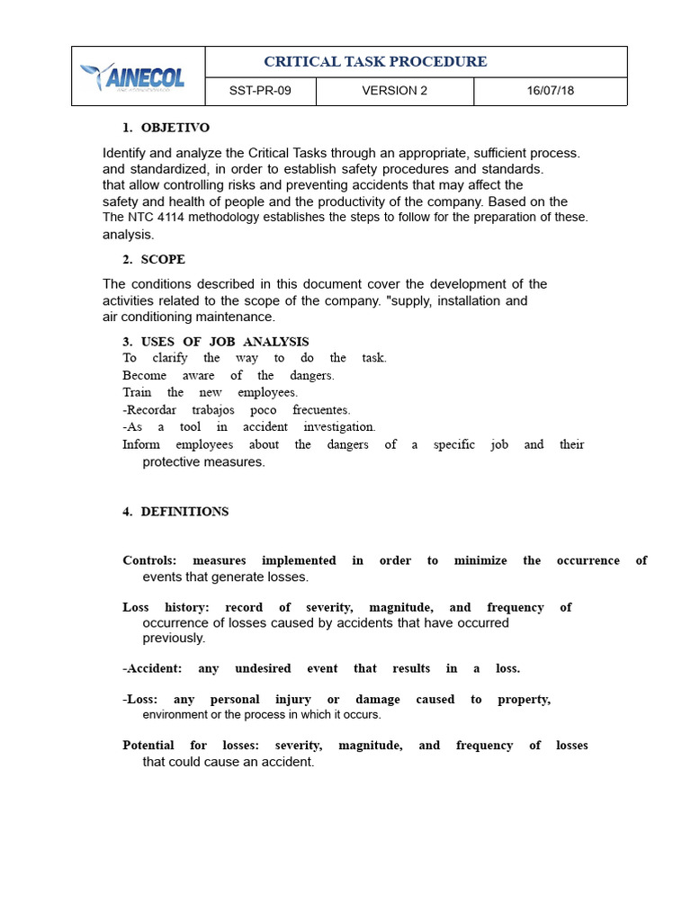 Critical Task Safety Procedure Guide | PDF | Risk | Safety