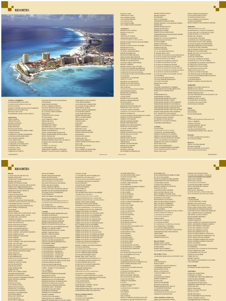 Rci Resorts | PDF | Recurso | Industria de la hospitalidad