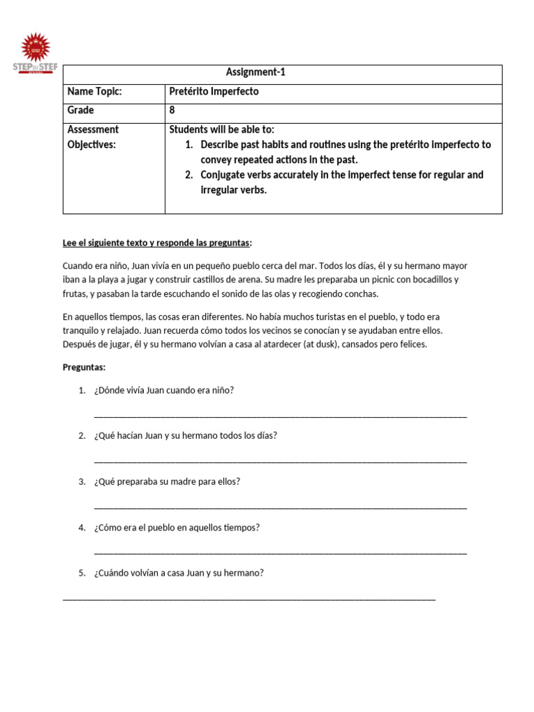 Preterito imperfecto2 (1) | PDF