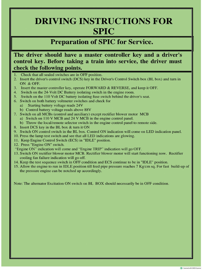 Driving Instructions For Spic | PDF