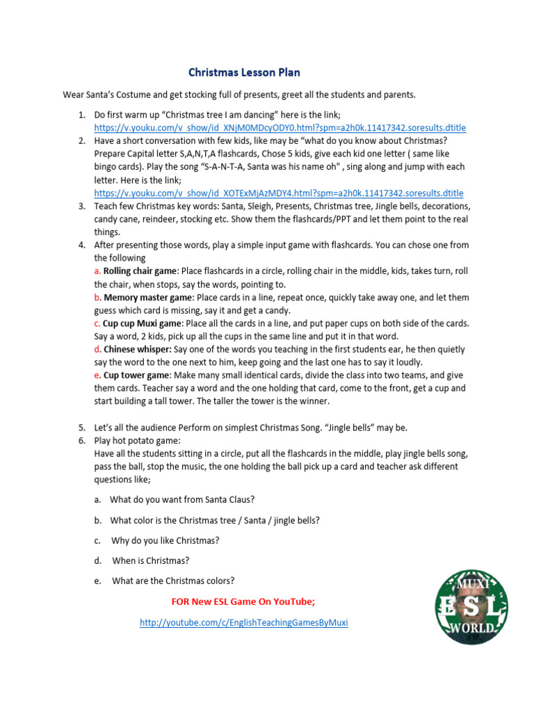Muxi Christmas Lesson Plan Ready | PDF | Santa Claus | Christmas