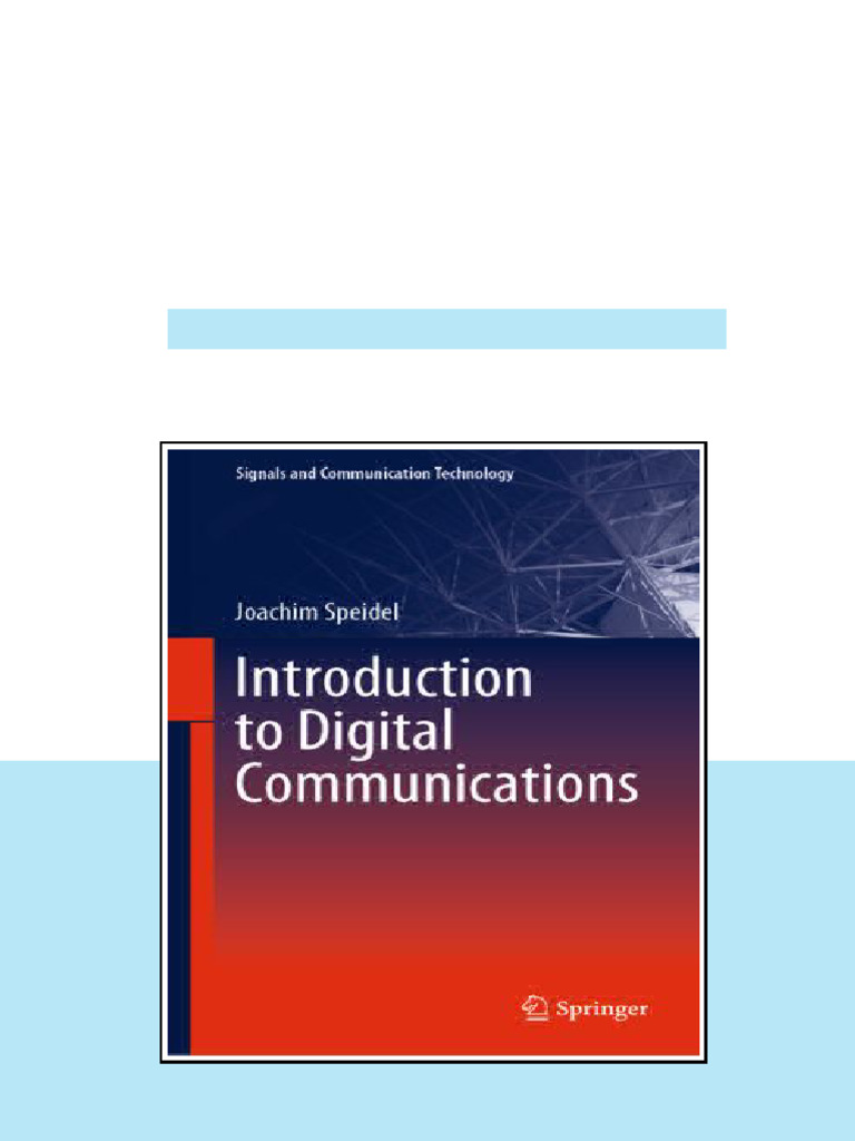 Introduction To Digital Communications 1st Ed Joachim Speidel digital ...