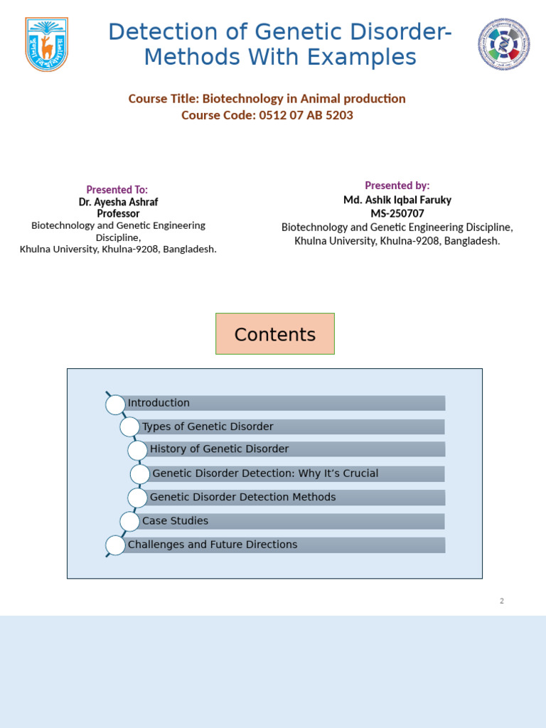 Genetic Disorder Detection Methods Explained | PDF | Dna Sequencing ...