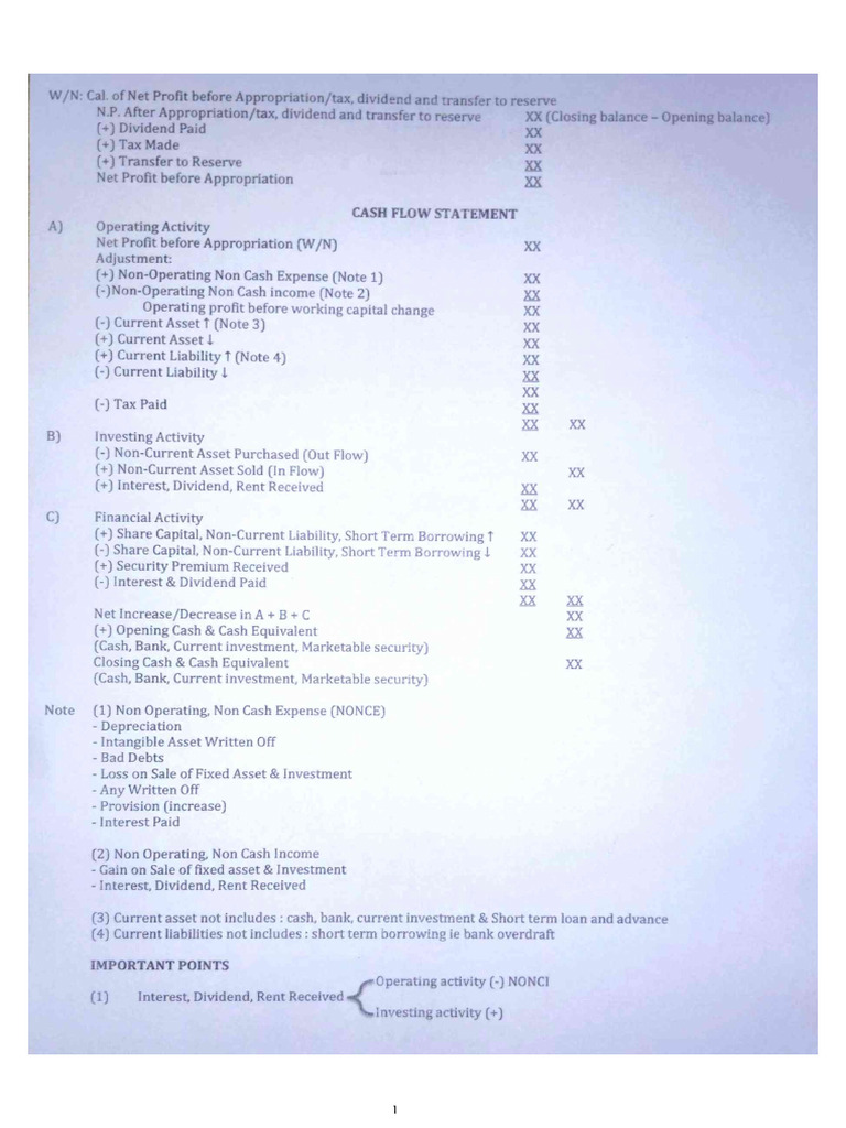 Cash Flow Notes | PDF