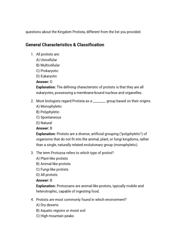 Understanding Kingdom Protista: Characteristics and Classification ...