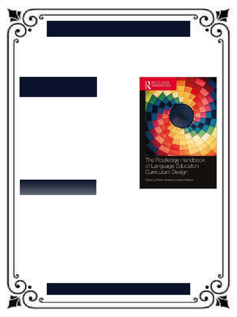 Routledge handbook of language education curriculum design Peter Mickan ...