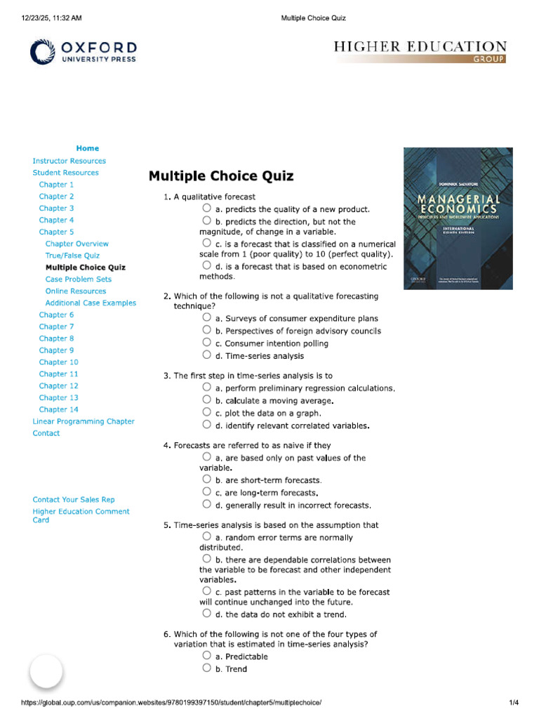 Multiple Choice Quiz | PDF