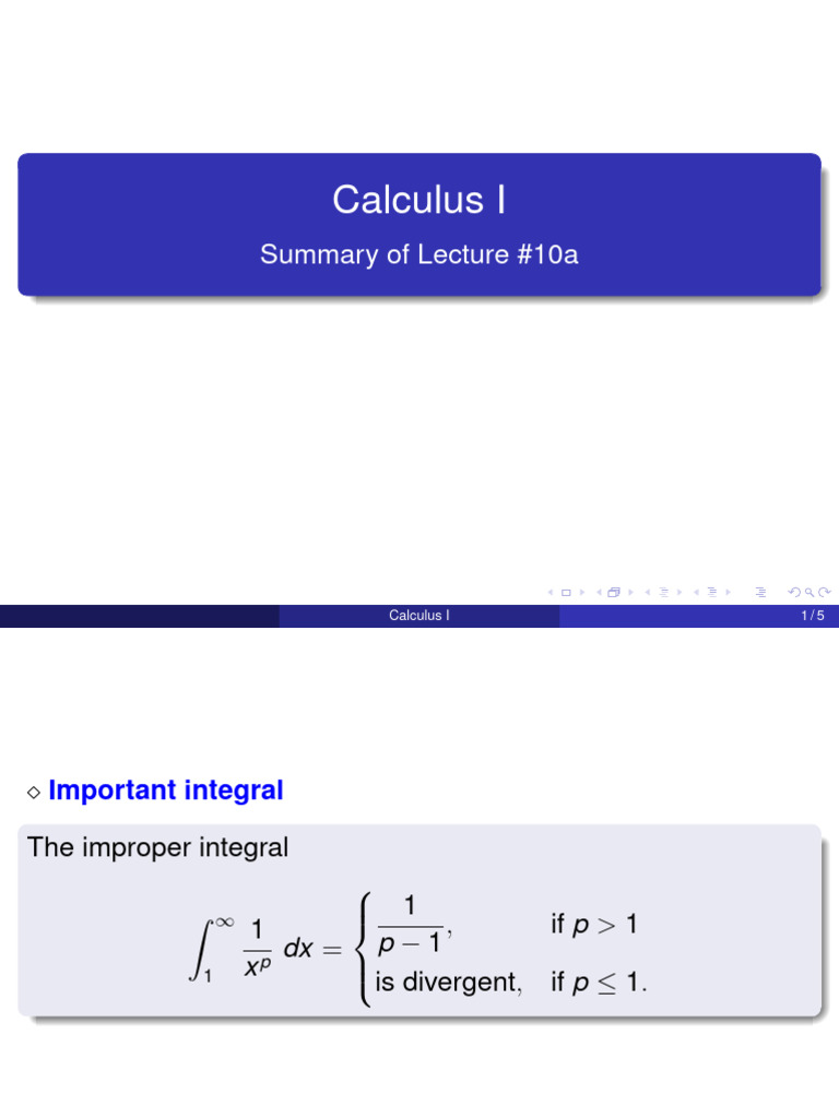Calculus I - Summary of Lecture #10a | PDF | Integral | Limit (Mathematics)