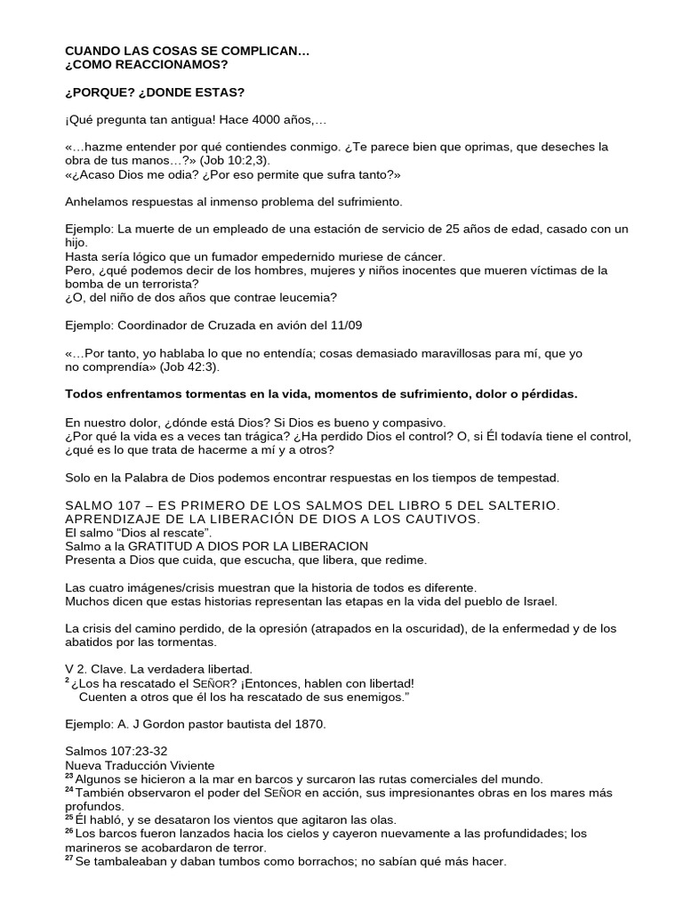 Cuando Las Cosas Se Complican 13 03 2024 Encuentro Oracion Iblp | PDF ...