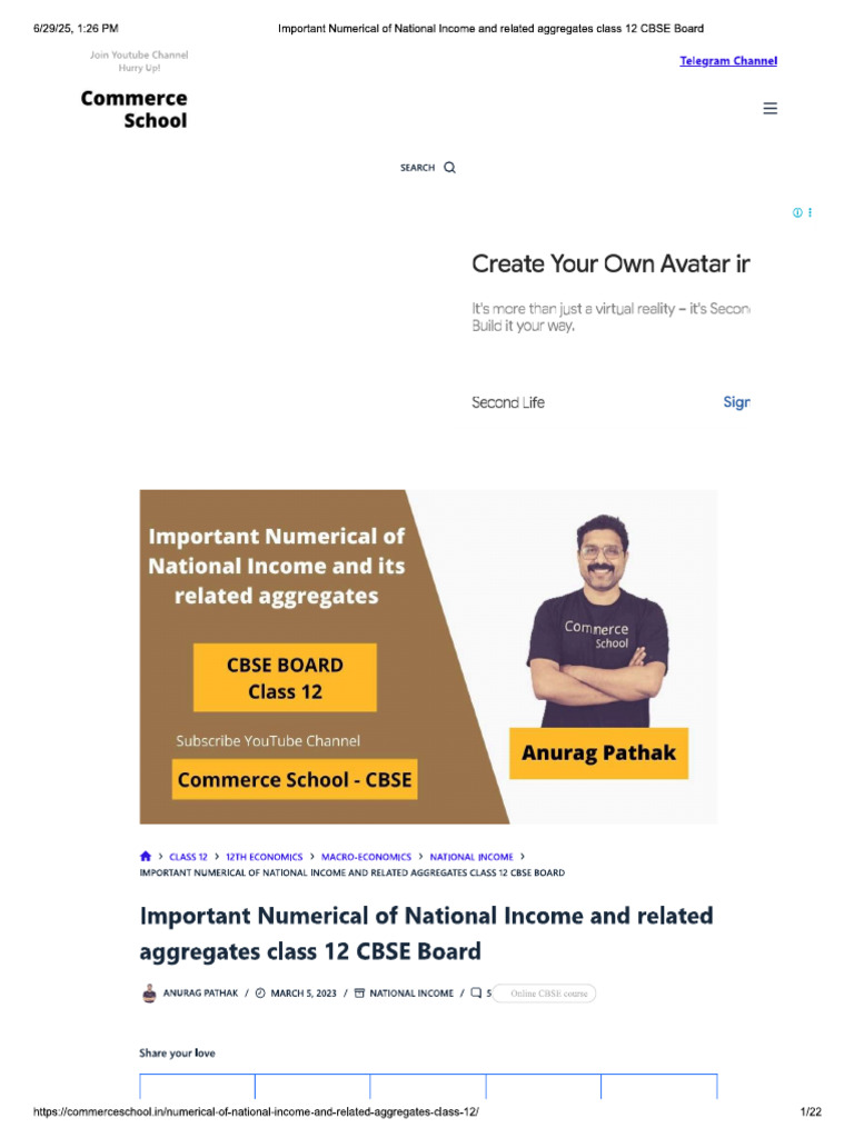 eco ch national income | PDF