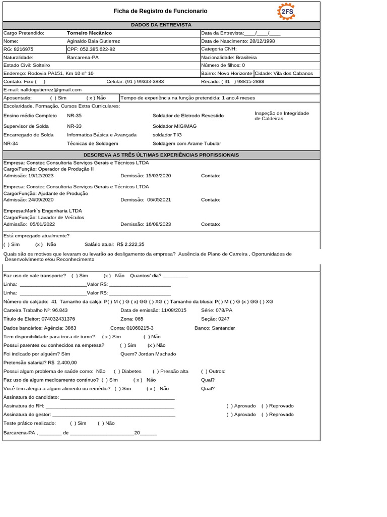FICHA_DE_REGISTRO 2FS BRANCO | PDF