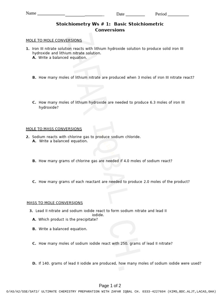 Ultimate Chemistry Stoichiometry Guide | PDF | Hydroxide | Stoichiometry