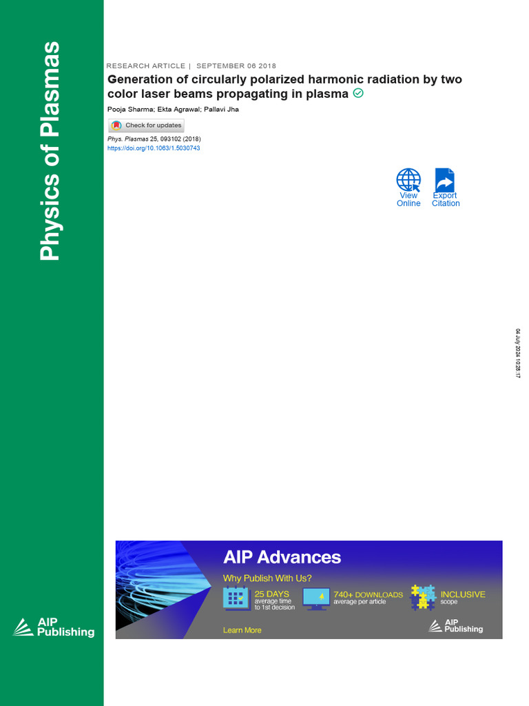 Generation of Circularly Polarized Harmonic Radiation by Two Color ...