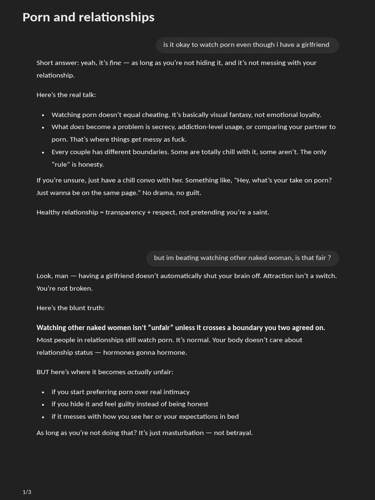 Porn and Relationships: Boundaries Explained | PDF