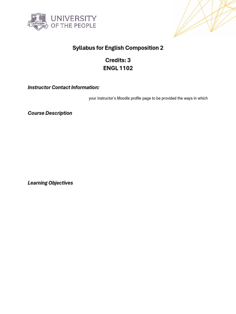 ENGL 1102 Syllabus | PDF | Quiz | Cognition