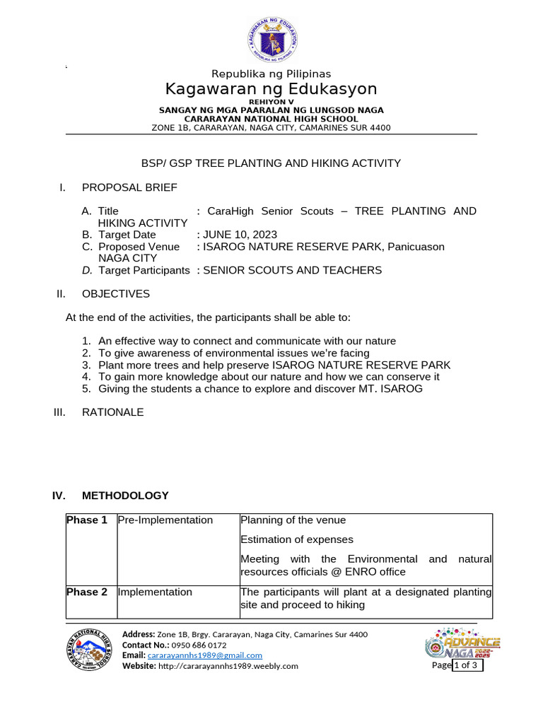 Bsp Tree Planting and Hiking | PDF