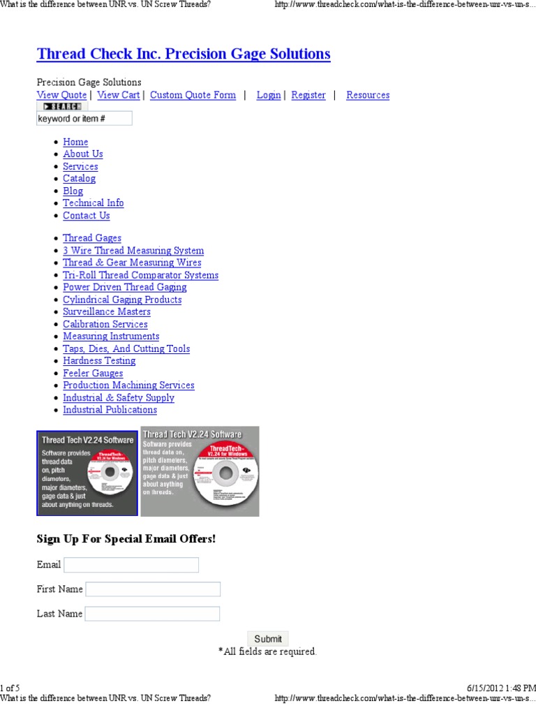What Is The Difference Between UNR Vs | PDF | Metalworking | Screw