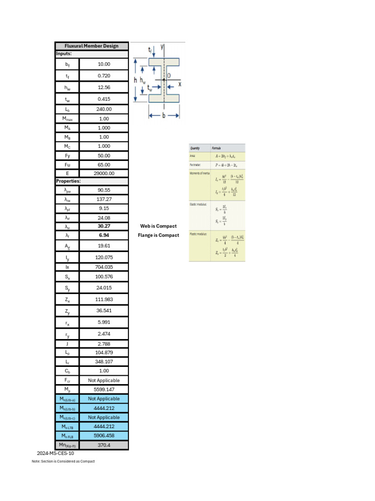 Fluxural Member Example 5.4 (LC2) (William. T) PDF | PDF