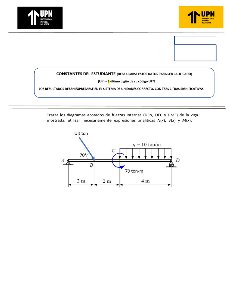Evaluación Final - Estática Upn - 14755 (1) | PDF