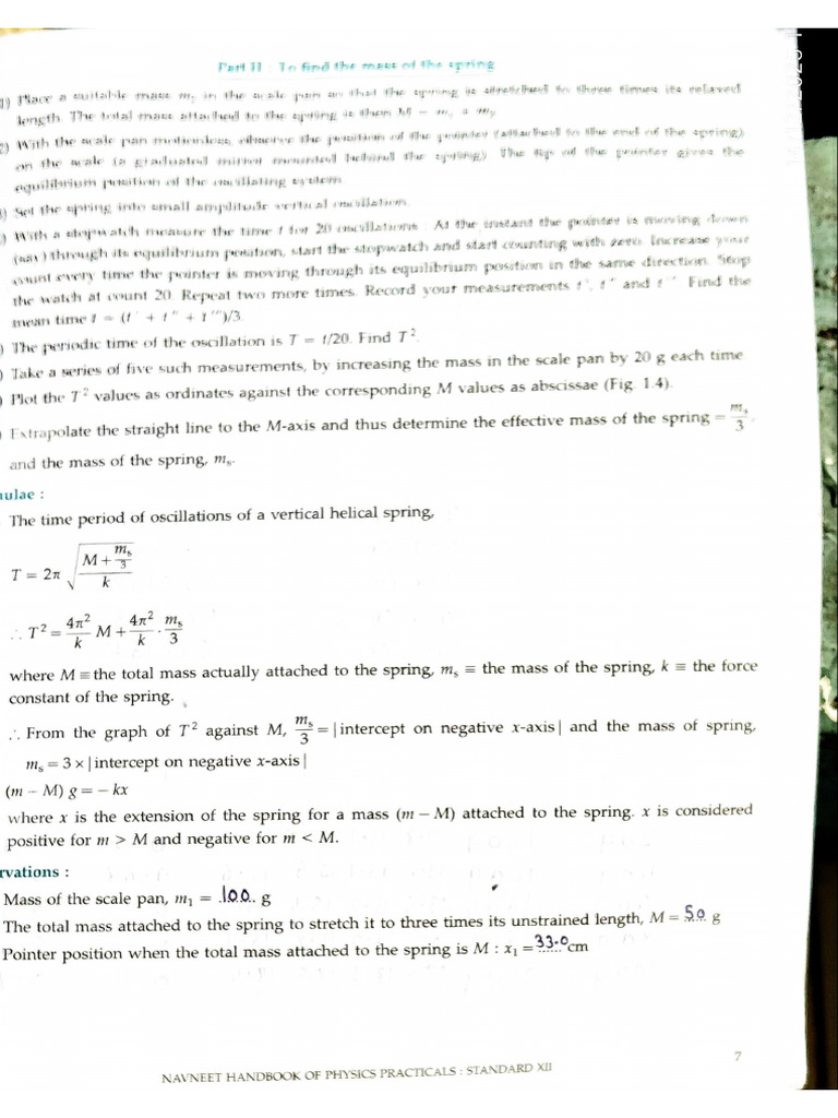Physics Experiment 1 Reading | PDF