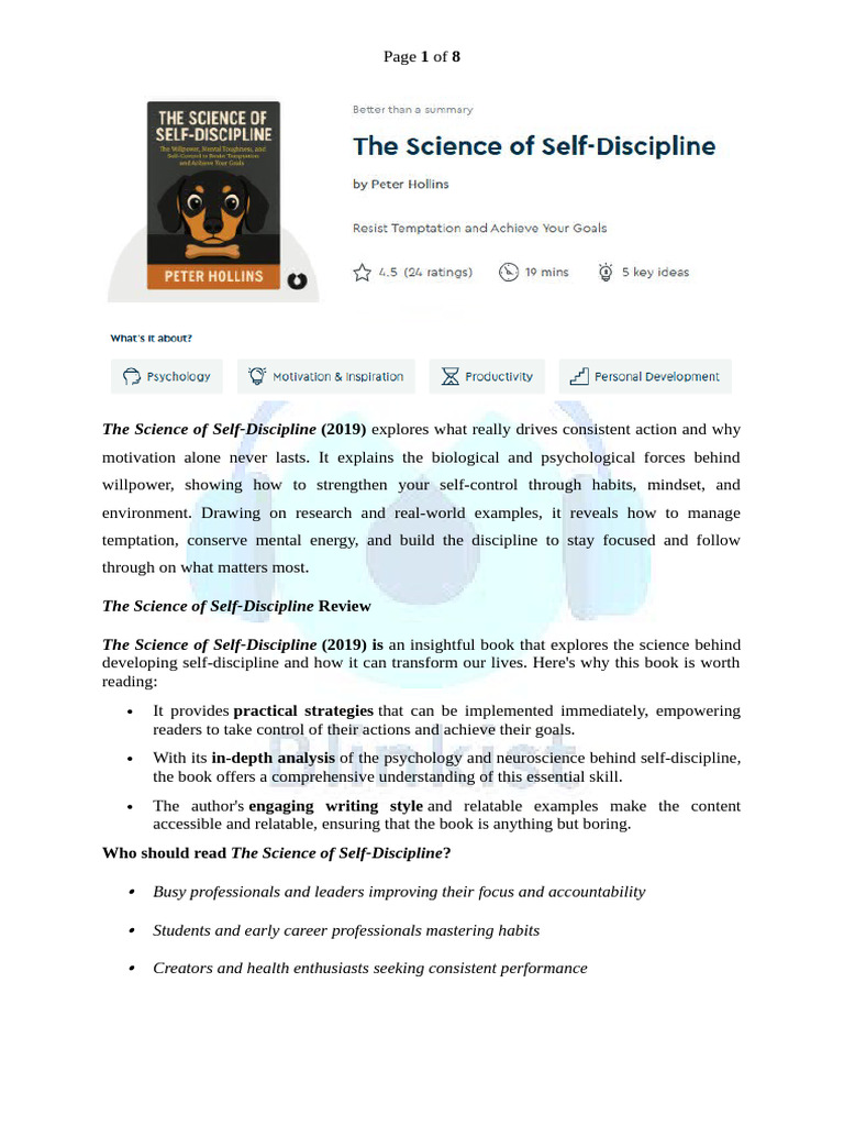 Mastering Self-Discipline Strategies | PDF | Disciplines | Motivational