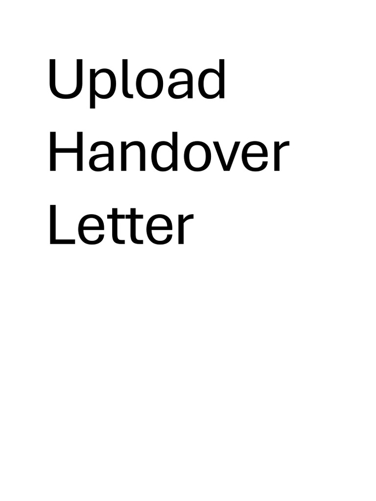 Upload Handover Letter | PDF