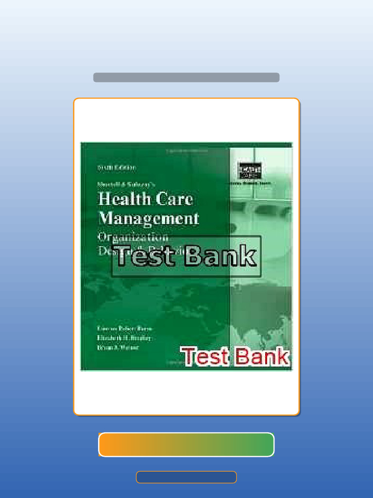 Healthcare Management Organization Design and Behavior 6th Edition ...