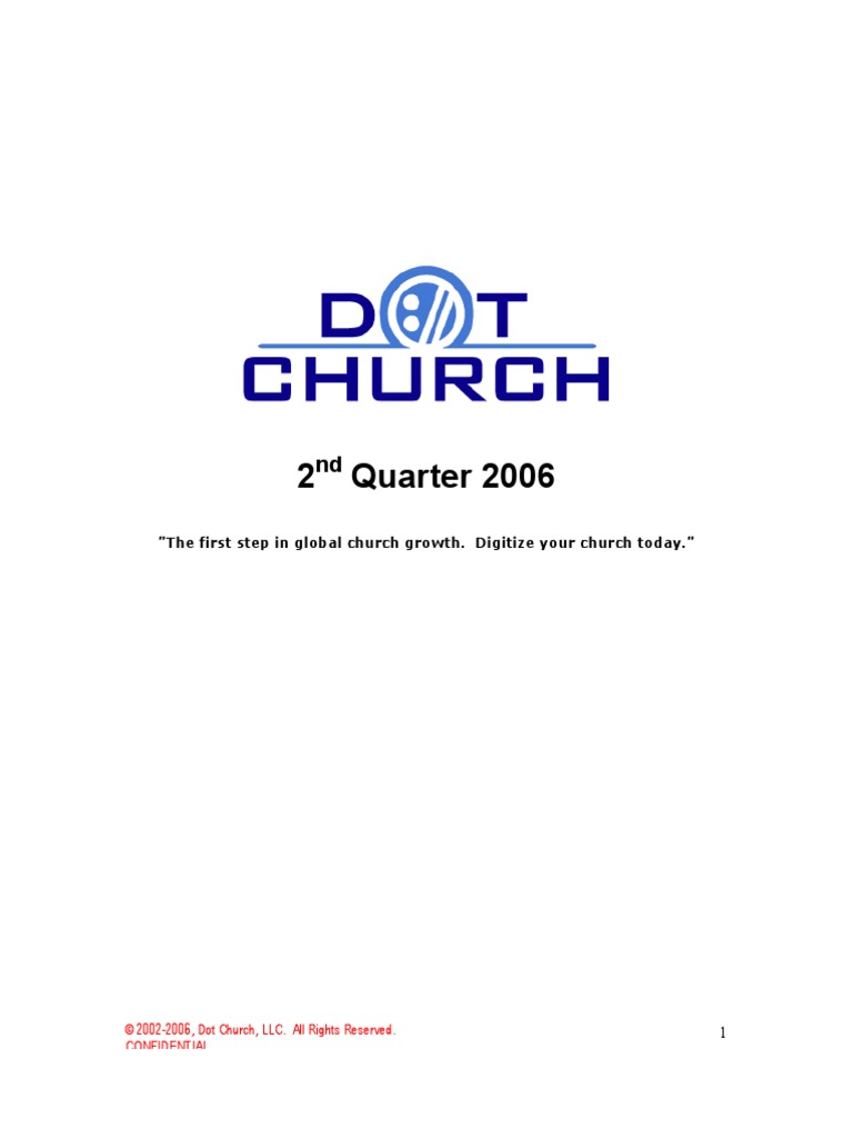 Dot Church Business Plan, Circa August 2003 | PDF | Internet Access ...