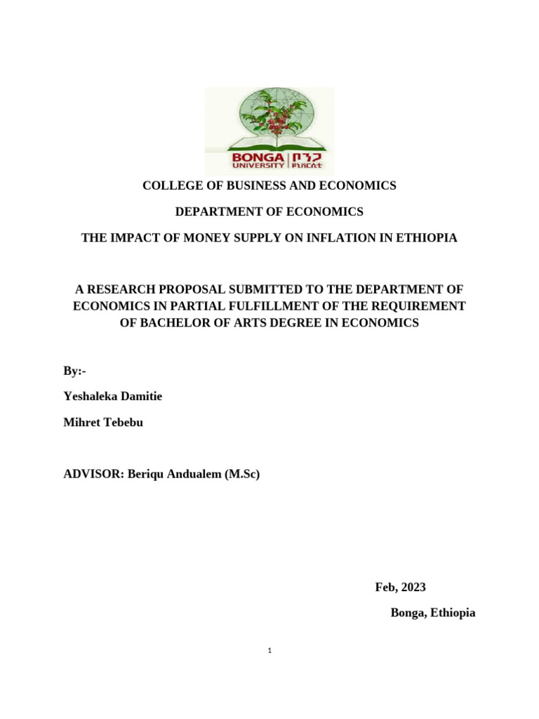 And Zemariam Proposal-1 | PDF | Money | Inflation