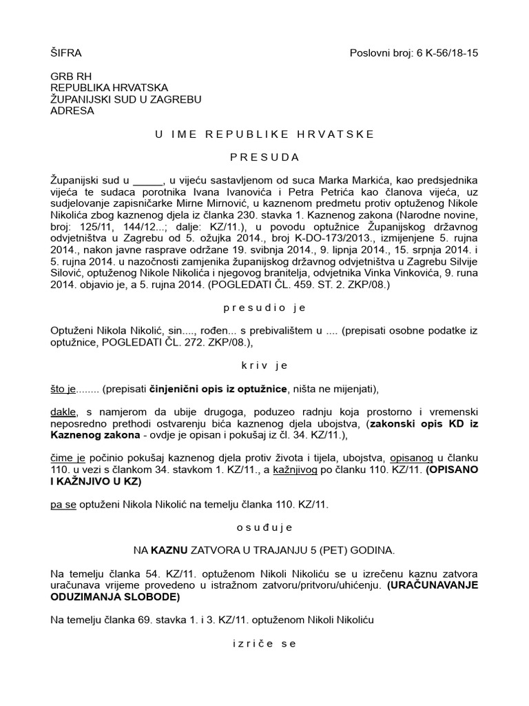 Kaznena Presuda - Soloist7777 | PDF