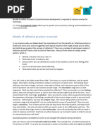 Reflective Practice Models Overview | PDF | Reflective Practice ...