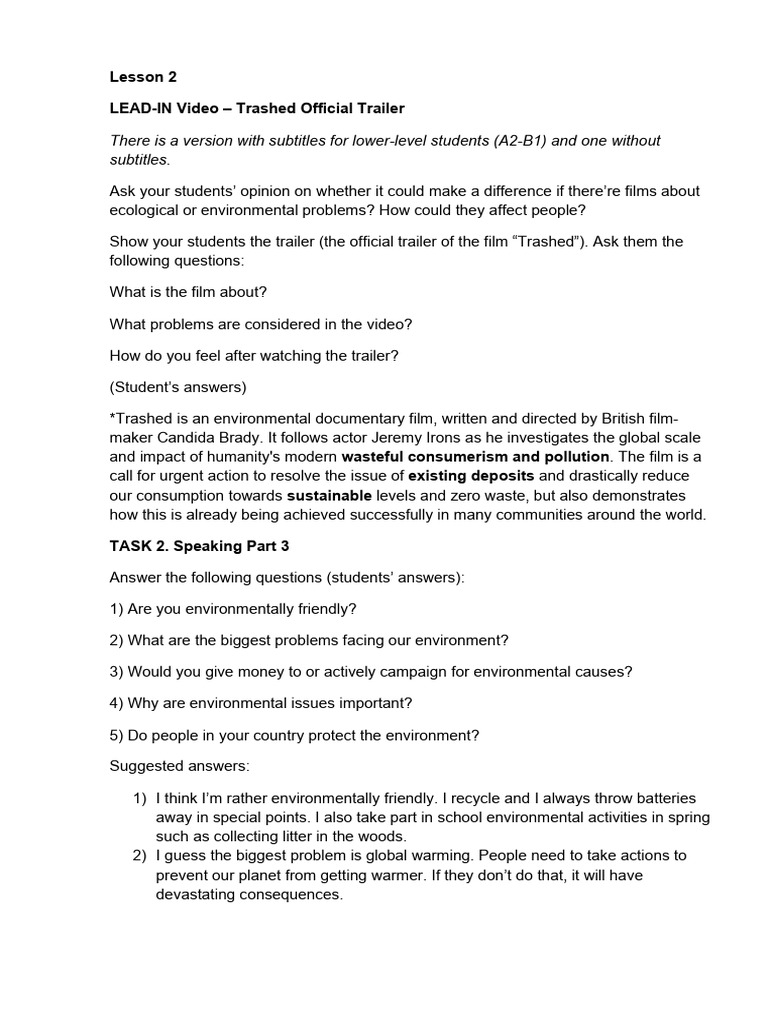 Teaching Environmental Awareness Through Film | PDF | Climate Change ...