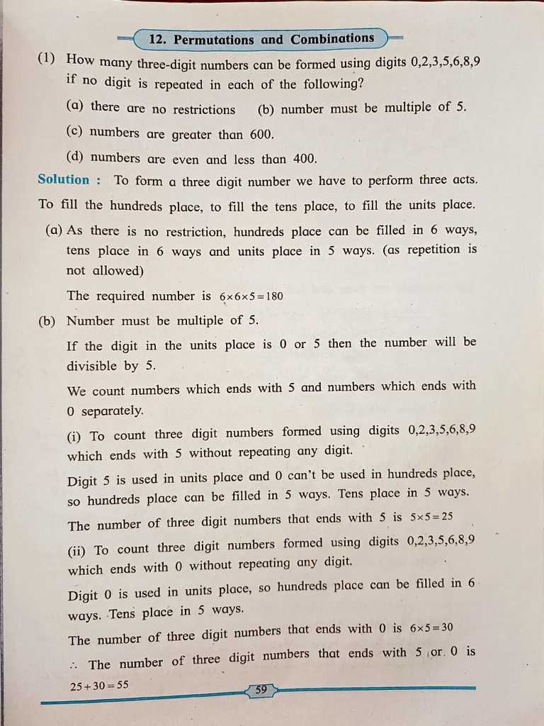 XI - P-12. Permutations and Combinations | PDF | Mathematical Objects ...