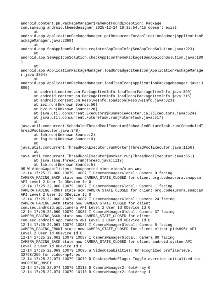 Samsung App Not Found Error Log | PDF | Java (Programming Language ...
