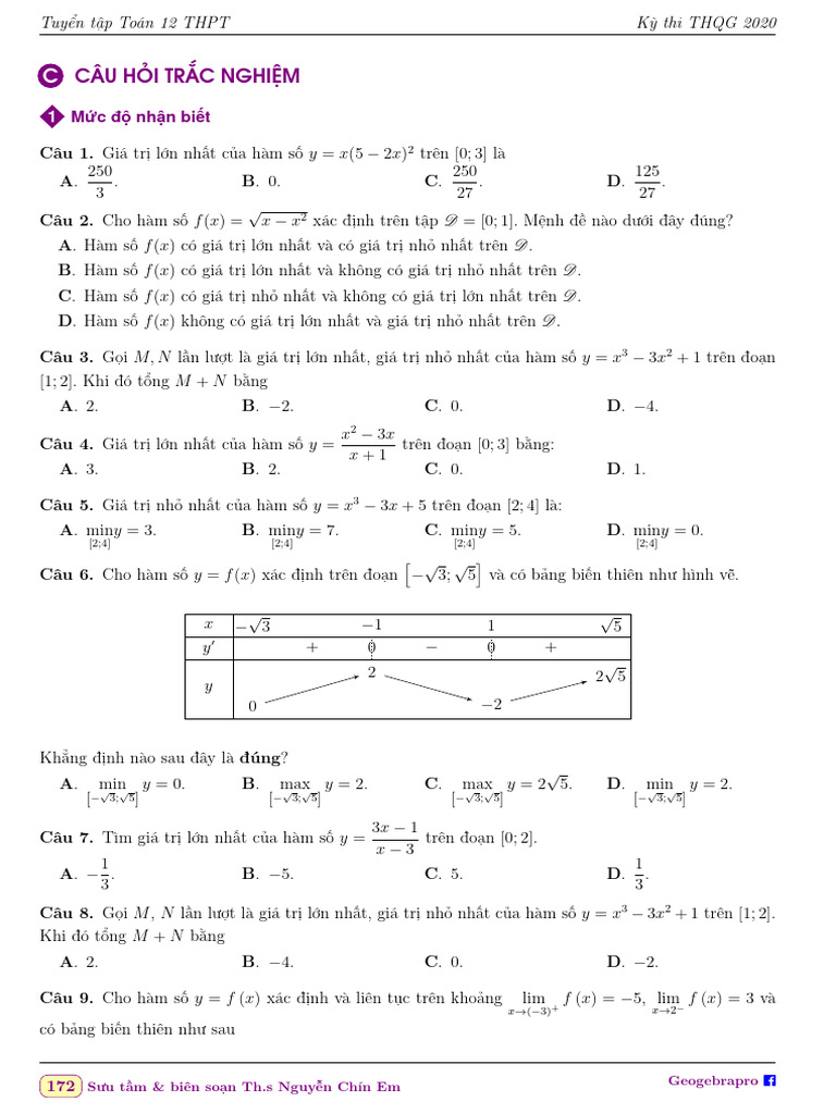 Tuyen Tap 12 Nolg Min Max | PDF