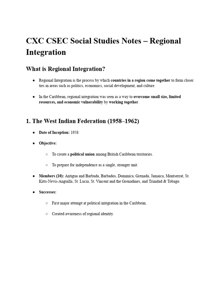 Caribbean Regional Integration Overview | PDF | Economies | Caribbean