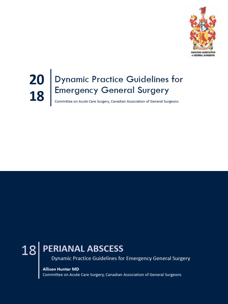 Perianal Abscess Management Guidelines | PDF | Gastroenterology ...
