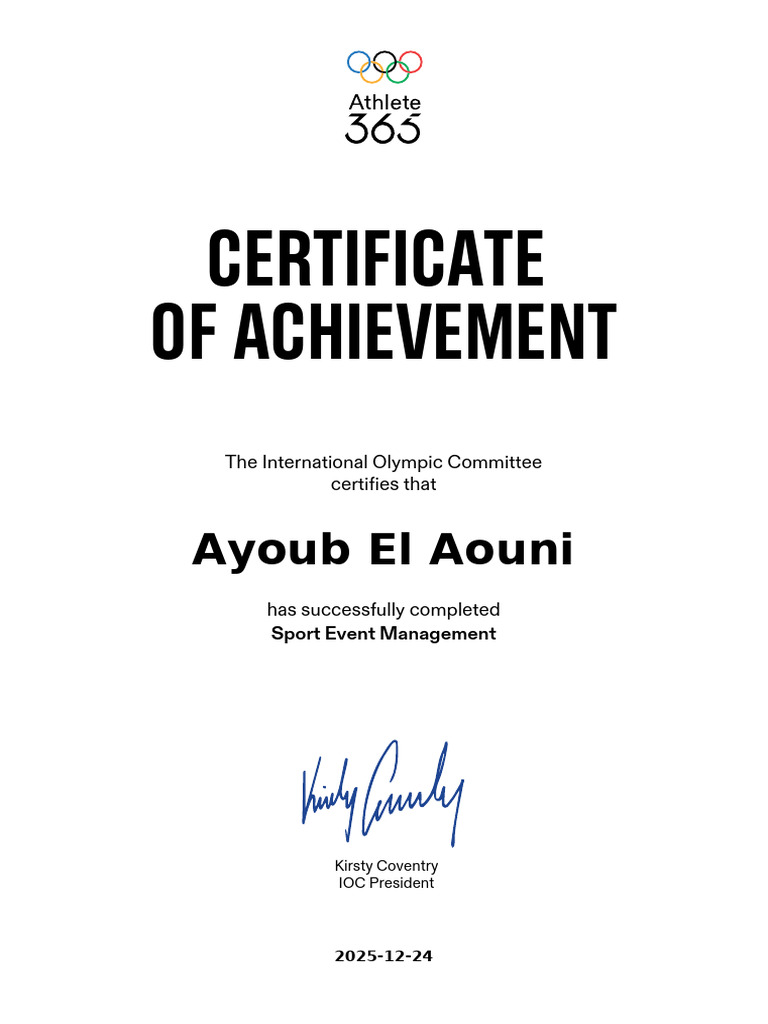 Sport Event Management-Certificate | PDF